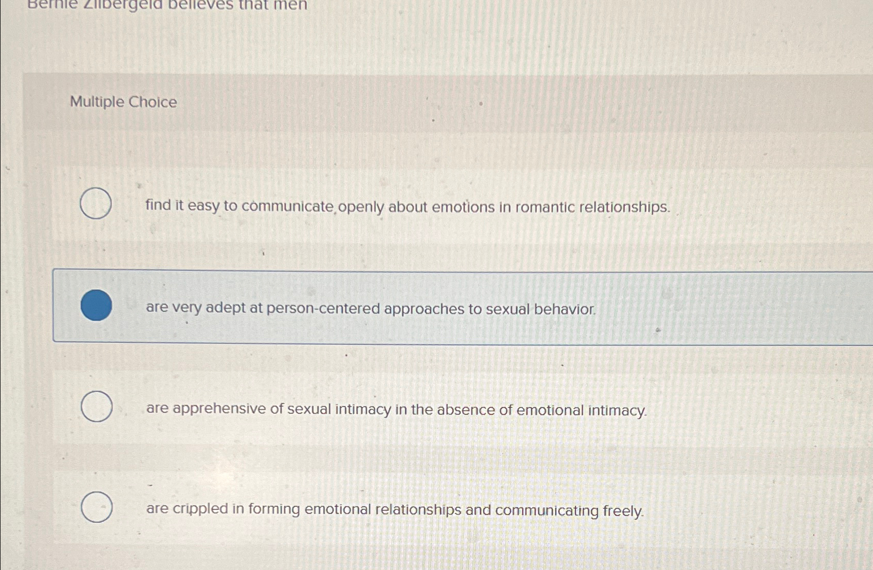 Solved Multiple Choicefind it easy to communicate, openly | Chegg.com
