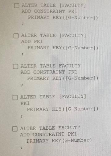 Solved The above shown table named FACULTY already exists | Chegg.com