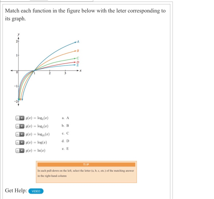 Solved Match each function in the figure below with the | Chegg.com