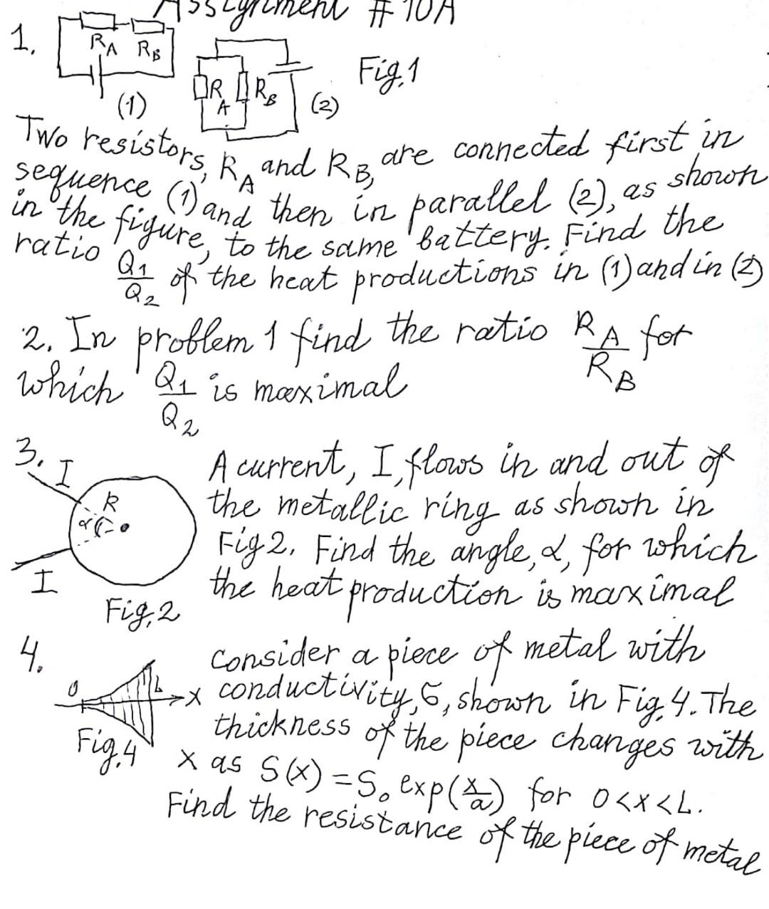 Solved Two resistors, RA and RB, are connected first in | Chegg.com