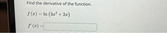 Solved Find the derivative of the function. | Chegg.com