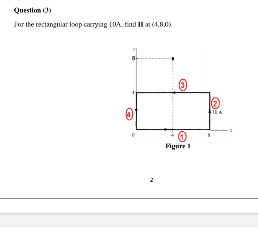 Solved Question (3) For the rectangular loop carrying 10A, | Chegg.com