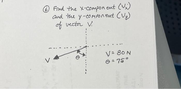 Solved (6) Find the x-compon ent (vx) and the y-component | Chegg.com