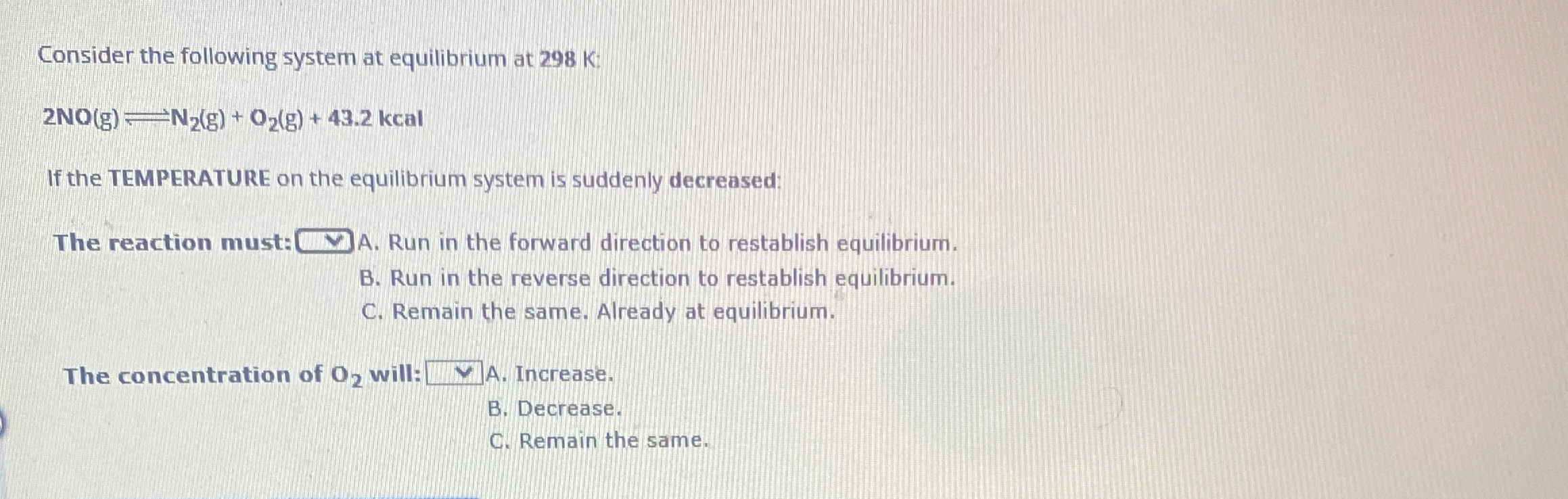 Solved Consider the following system at equilibrium at 298 | Chegg.com
