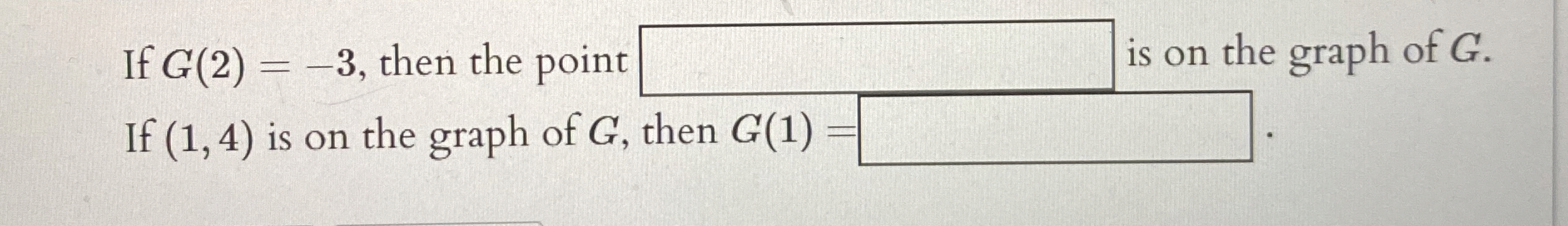 If G(2)=-3, ﻿then the point ﻿is on the graph of G. | Chegg.com