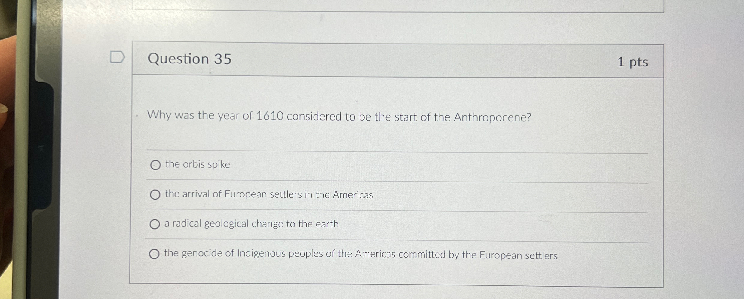 Solved Question 351 ﻿ptsWhy was the year of 1610 ﻿considered | Chegg.com
