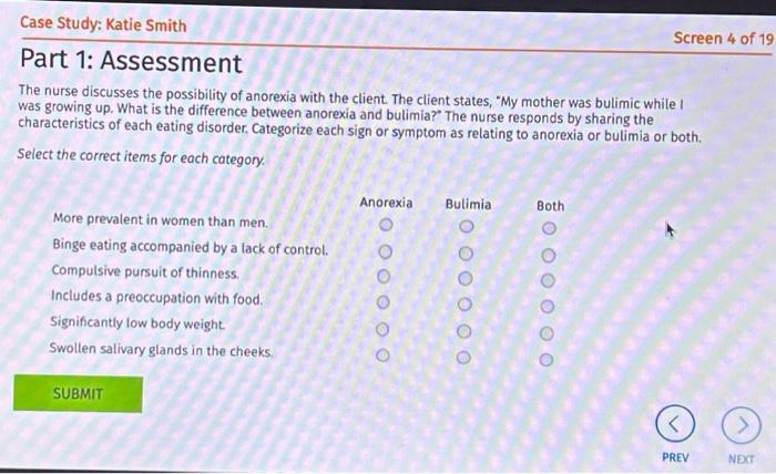 Solved Case Study: Katie Smith Part 1: Assessment The nurse | Chegg.com