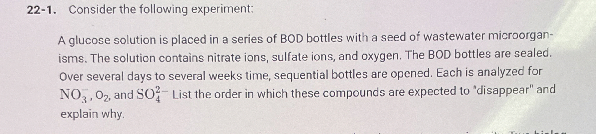 Solved 22-1. ﻿Consider the following experiment:A glucose | Chegg.com