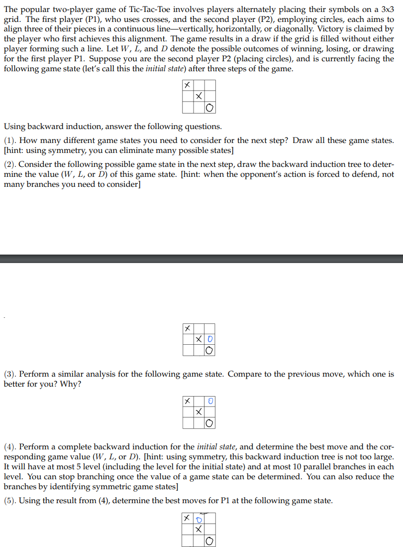 Solved The popular two-player game of Tic-Tac-Toe involves | Chegg.com