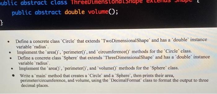 Solved Q3. (35 pts.) Consider the following abstract class | Chegg.com
