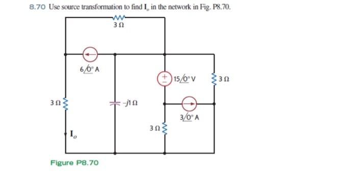 Solved 8.70 Use source transformation to find Io in the | Chegg.com