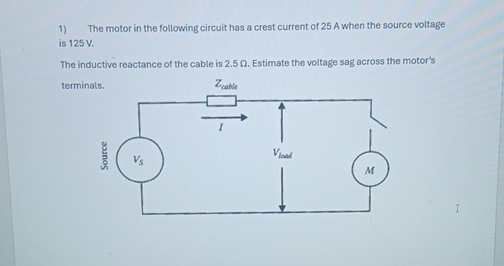 Solved The motor in the following circuit has a crest | Chegg.com