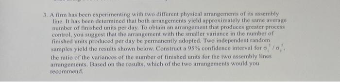 Solved 3. A firm has been experimenting with two different | Chegg.com