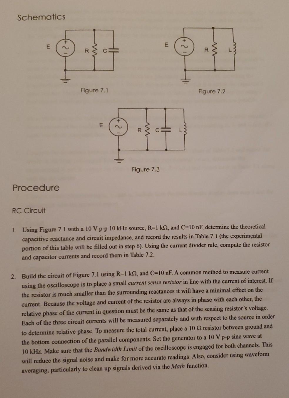 14 Parallel R, L, C Circuits Objective This exercise | Chegg.com