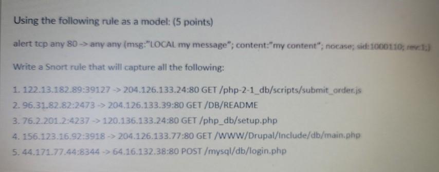 Solved Using the following rule as a model: (5 points) alert | Chegg.com