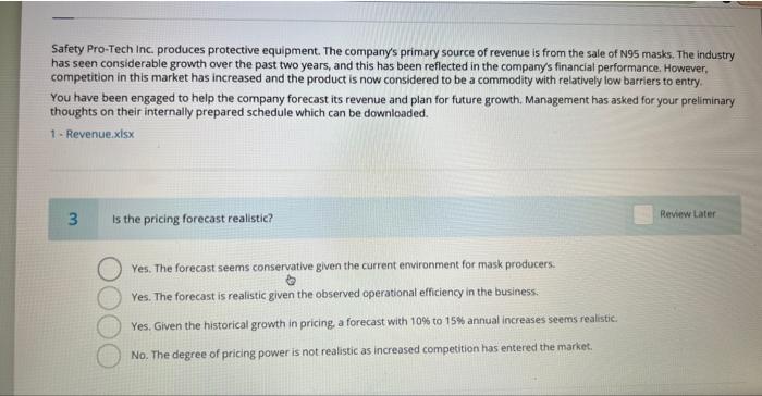 Solved Safety Pro-Tech Inc. produces protective equipment. | Chegg.com