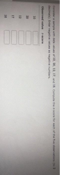 Solved Consider a sample with data values of 10, 20, 12, 17, | Chegg.com