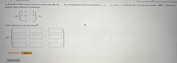 Solved Let P denote a matrix whose columns are eigenvectors | Chegg.com