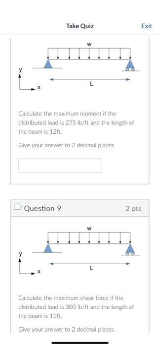 Solved Calculate the maximum moment if the distributed load | Chegg.com