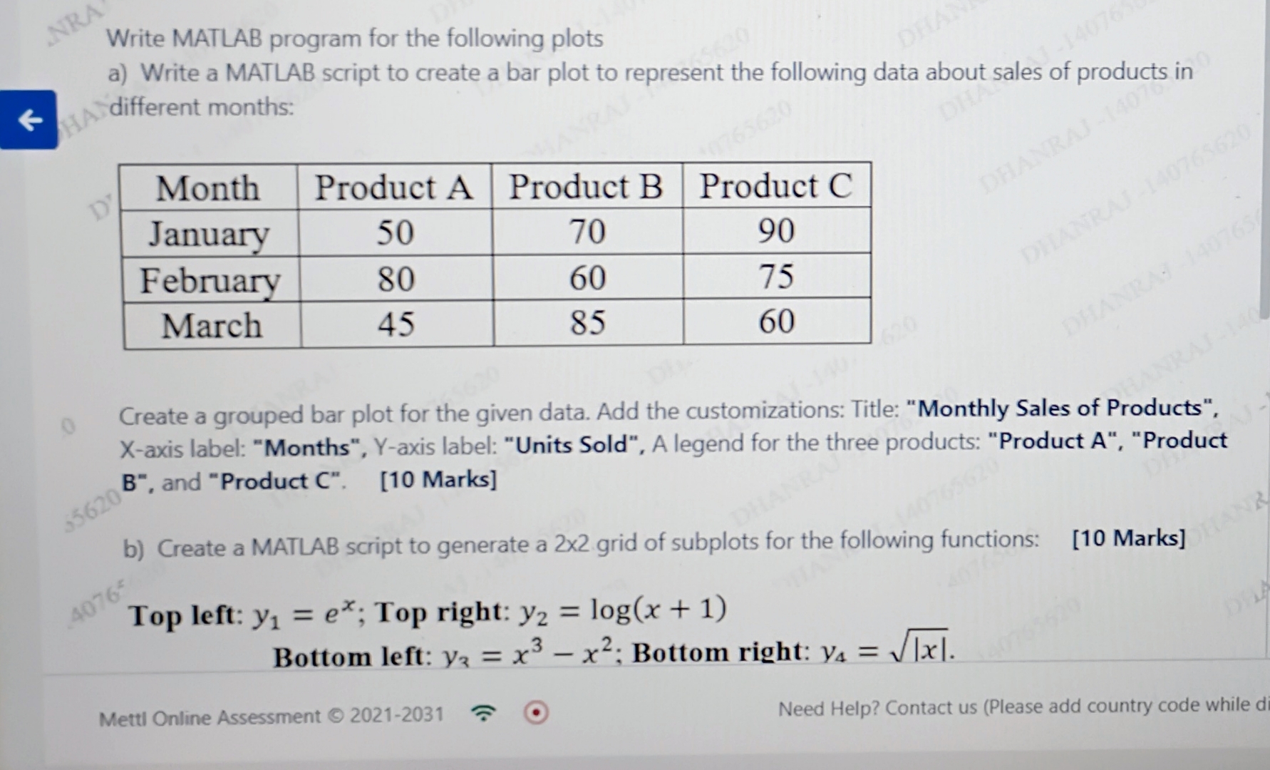 Solved Write MATLAB program for the following plotsa) ﻿Write | Chegg.com
