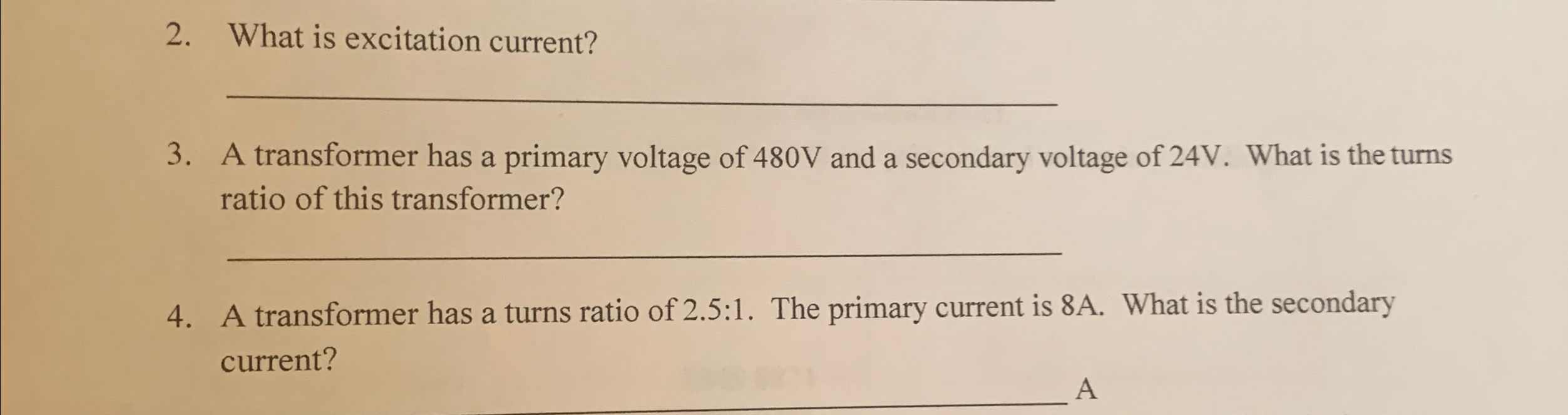 Solved What is excitation current?q,A transformer has a | Chegg.com
