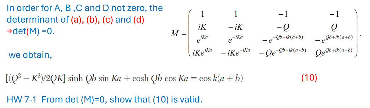 Solved In order for A, ﻿B,C and D not zero, thedeterminant | Chegg.com