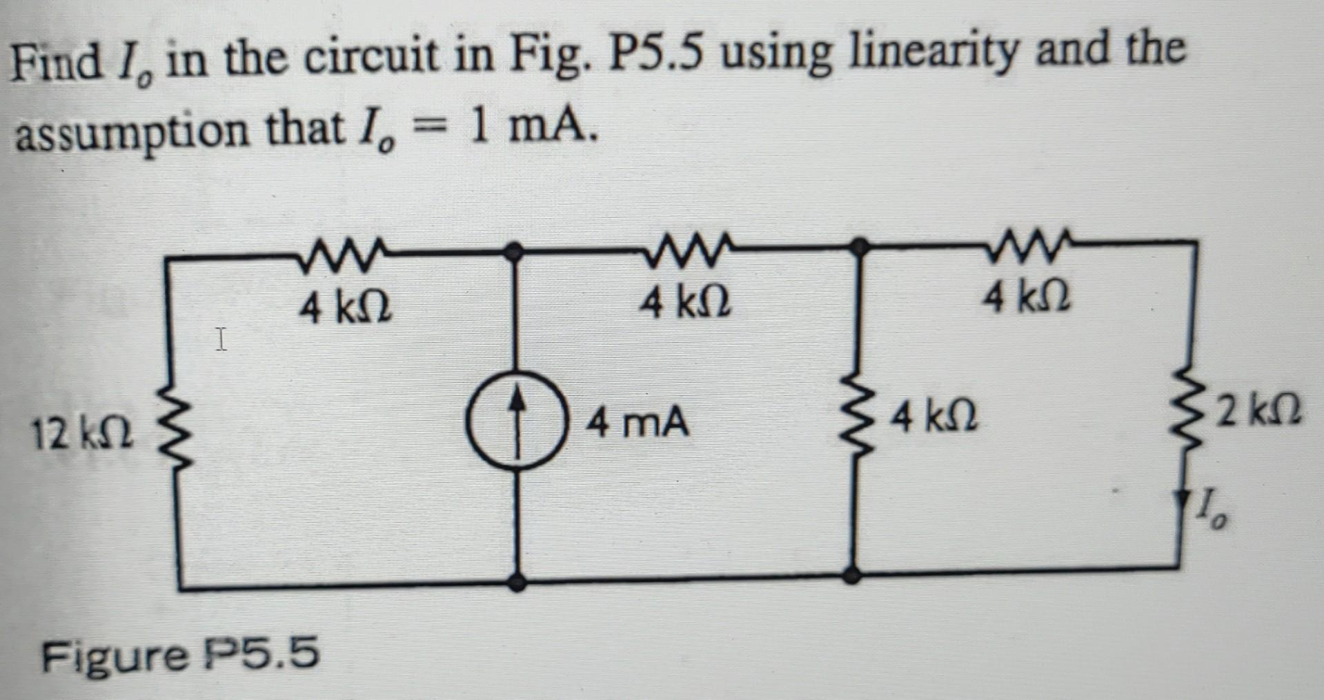 Solved Find I, in the circuit in Fig. P5.5 using linearity | Chegg.com