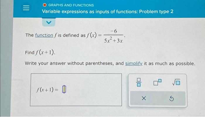 Solved The function f is defined as f(x)=5x2+3x−6. Find | Chegg.com