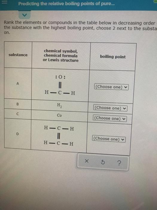 Solved Predicting the relative boiling points of pure... | Chegg.com