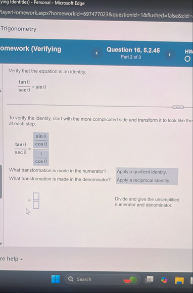 Solved ying Identities) - ﻿Personal - ﻿Microsoft | Chegg.com