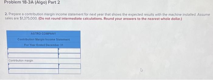 Solved Required information Problem 18-3A (Algo) Break-even | Chegg.com