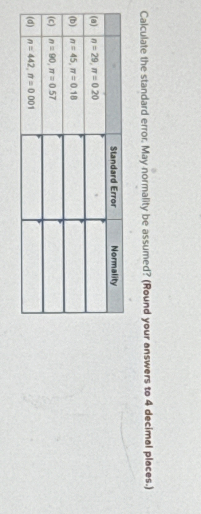 Solved Calculate the standard error. May normality be | Chegg.com