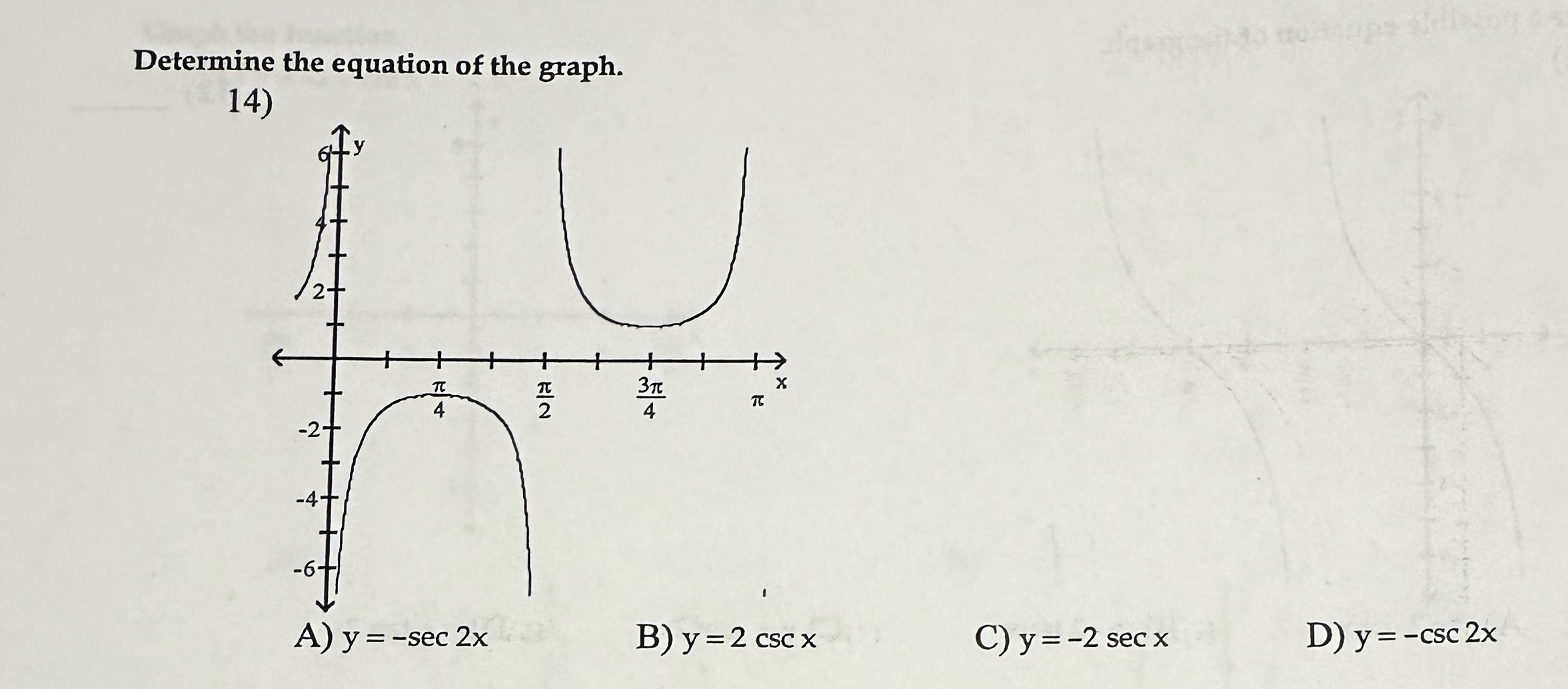 Solved Determine the equation of the | Chegg.com