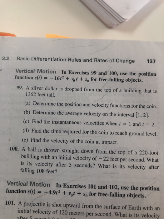 Solved 3.2 Basic Differentiation Rules and Rates of Change | Chegg.com