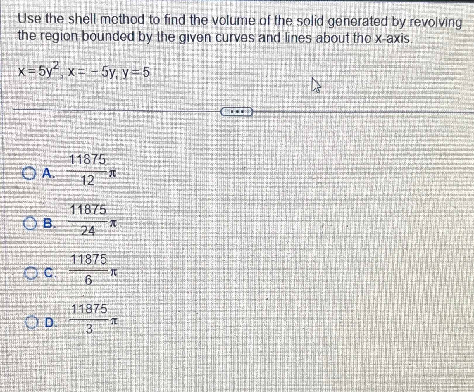 Solved Use the shell method to find the volume of the solid | Chegg.com