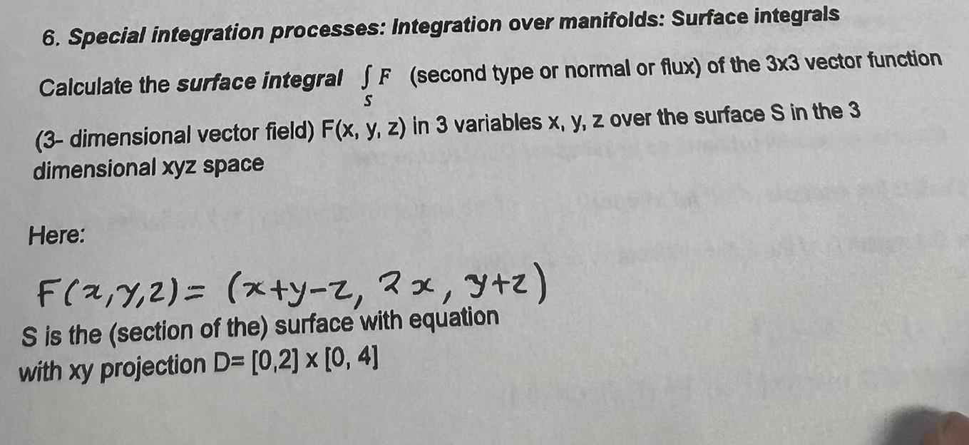 6. Special integration processes: Integration over | Chegg.com