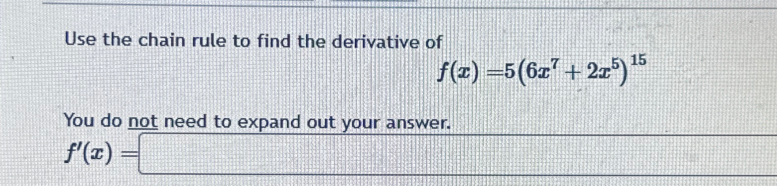 Solved Use the chain rule to find the derivative | Chegg.com