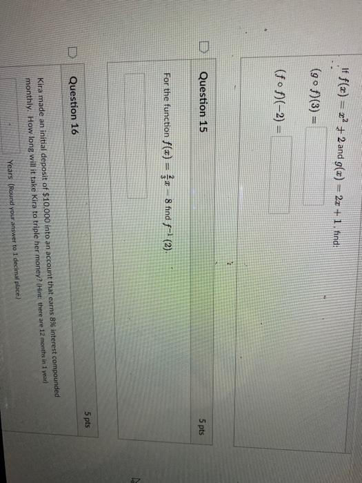 Solved If f(x) = ?? + 2 and g(x) = 2x + 1. find: (gof)(3) = | Chegg.com