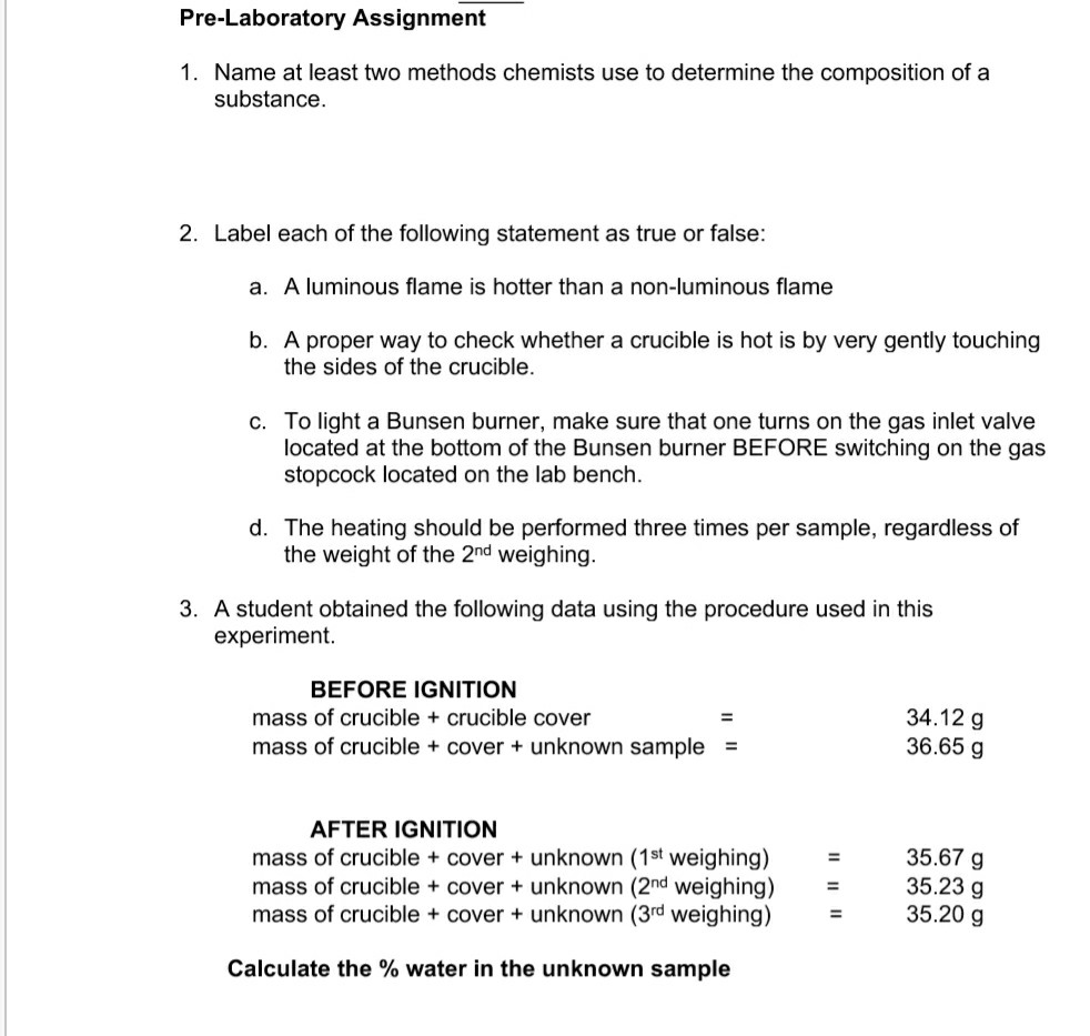 Solved Pre-Laboratory Assignment 1. Name at least two | Chegg.com