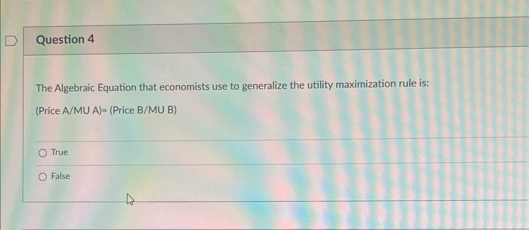 Solved Question 4The Algebraic Equation that economists use | Chegg.com