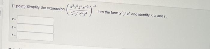 Solved (1 point) Simplify the expression | Chegg.com