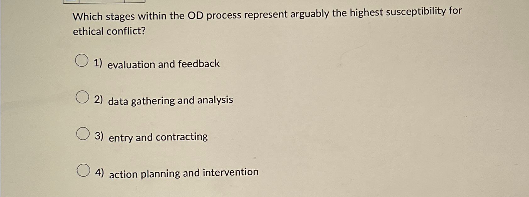 Which stages within the OD process represent arguably | Chegg.com