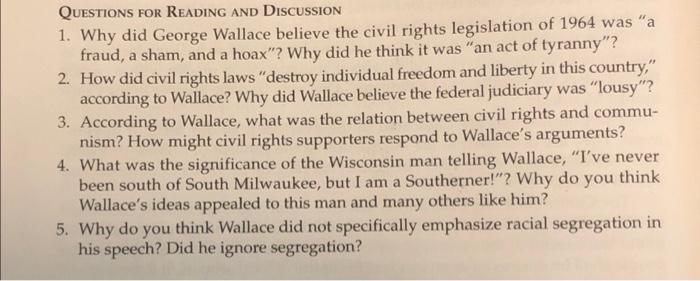 QUESTIONS FOR READING AND DISCUSSION 1. Why did | Chegg.com