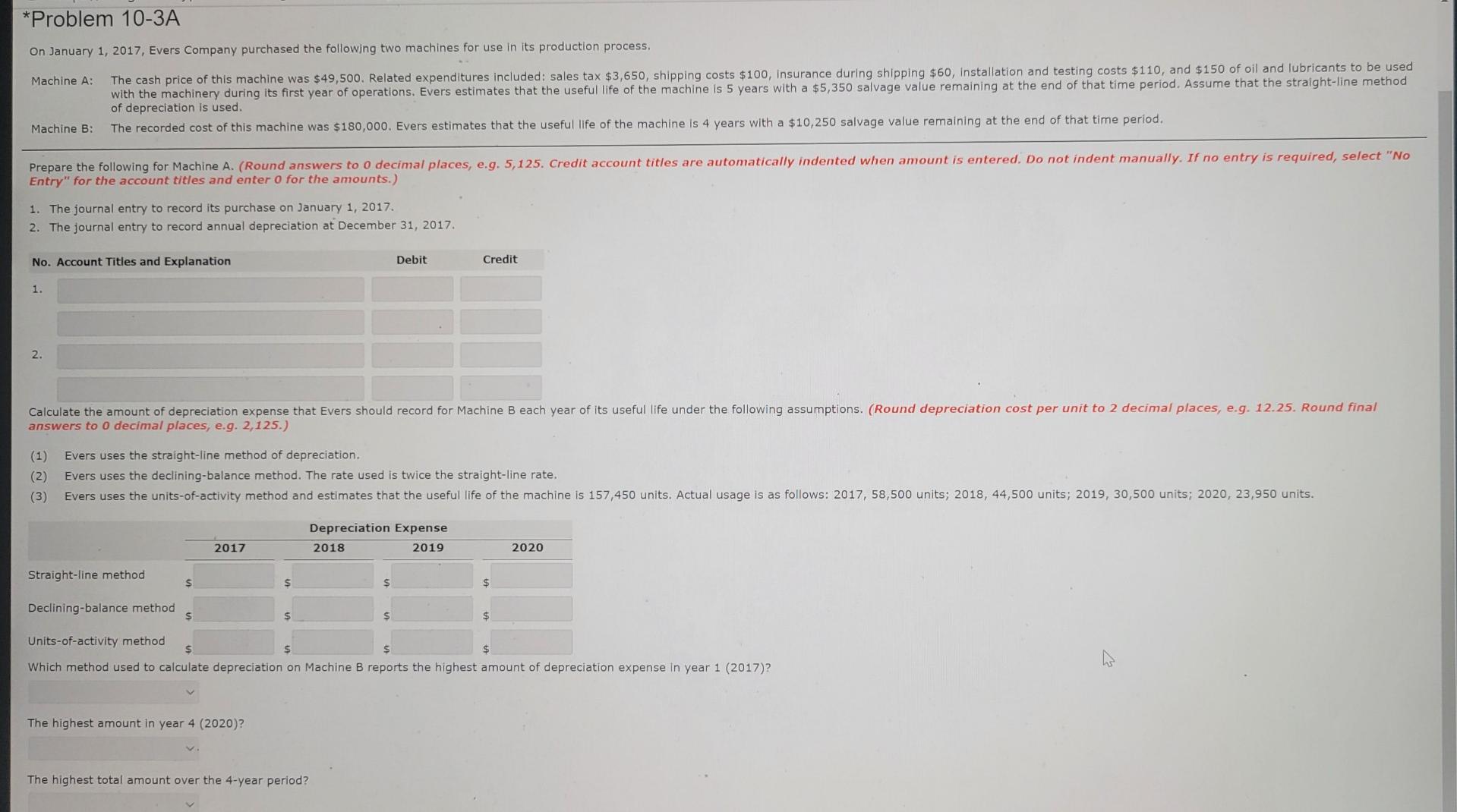 Solved *Problem 10-2A In recent years, Avery Transportation | Chegg.com