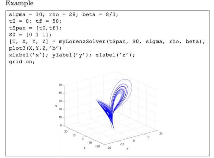 Solved Type 3 Lorenz Solver function [T, X, Y, 2] = my | Chegg.com
