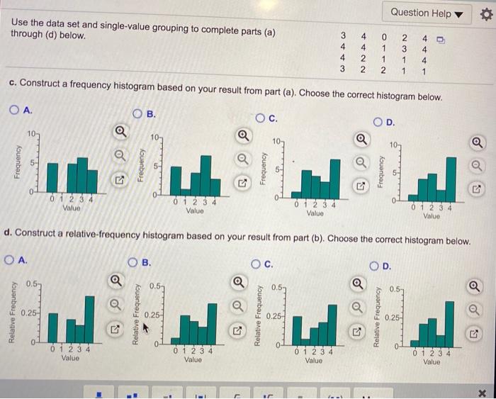 Solved Question Help Use the data set and single-value | Chegg.com