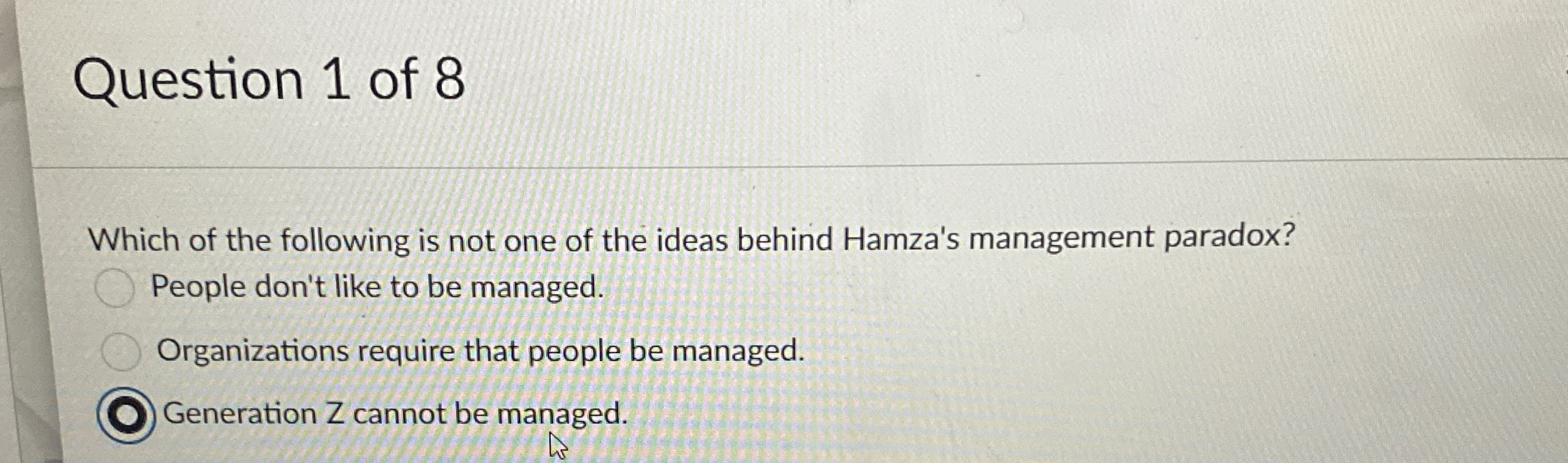 Solved Question 1 ﻿of 8Which of the following is not one of | Chegg.com