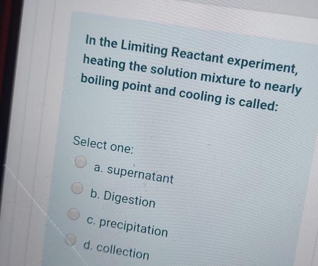 Solved In the Limiting Reactant experiment, heating the | Chegg.com