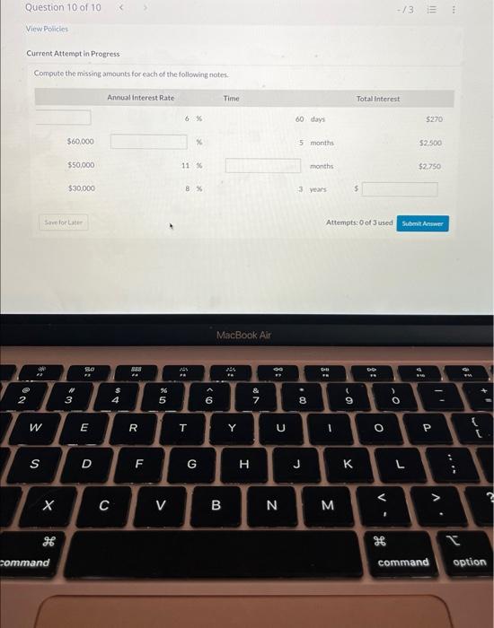 Solved Current Attempt in Progress Compute the missing | Chegg.com