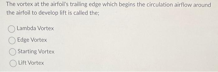 Solved The vortex at the airfoil's trailing edge which | Chegg.com